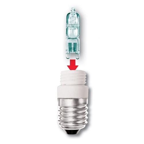 E27 HALOGEN ADAPTOR WITH 240V 40W G9 BULB – NZ Lights